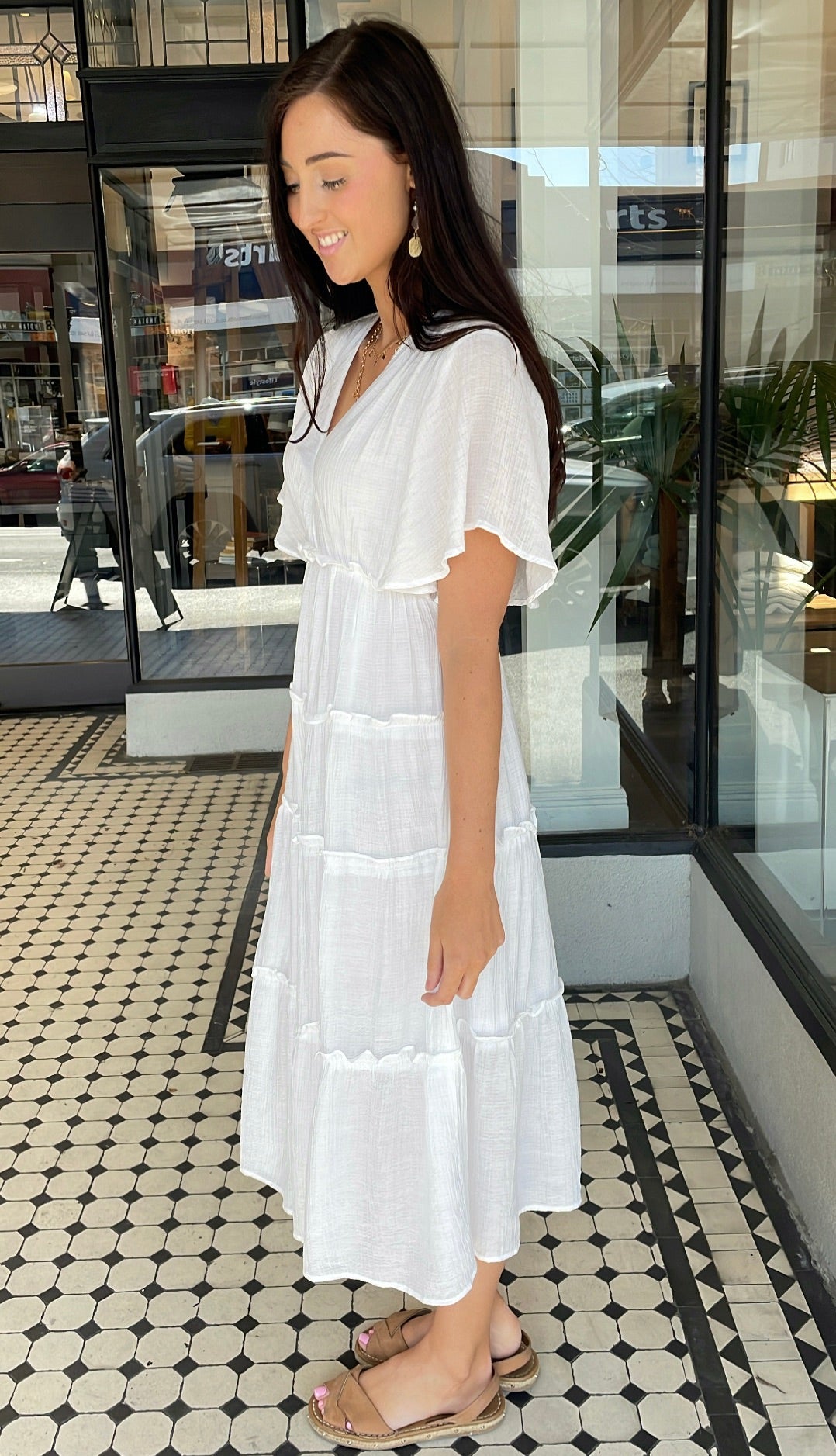 Val Textured Tiered Midi Dress White – The Rock Box Store Val Textured Tiered Midi Dress White – The Rock Box Store